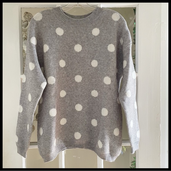 Chelsea & Theodore | Sweaters | Chelsea Theodore Polka Dot Crew Sweater ...